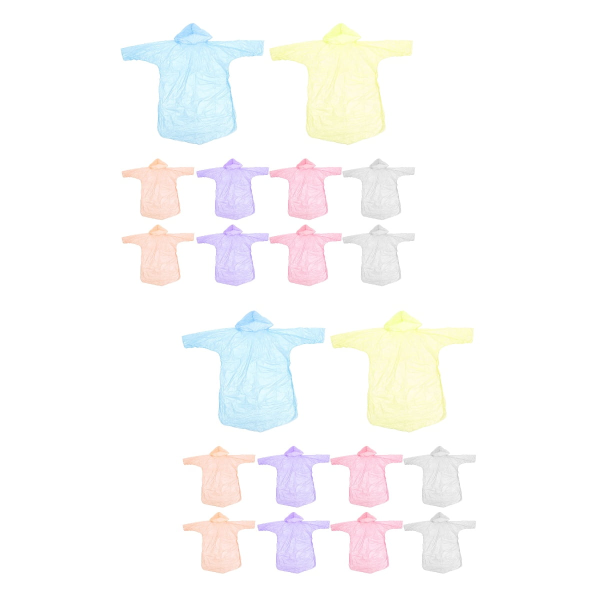 2 Pack Disposable Poncho Clear Rain Jackets Travel Child Water Proof ...