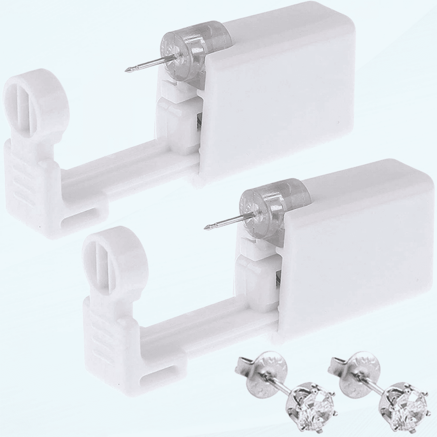 2 Pack Disposable Self Ear Piercing Gun with Studs and Cleaning Tools ...