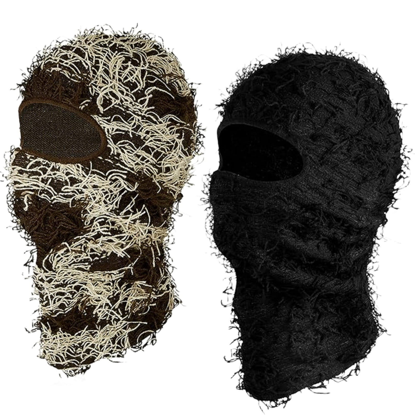 2 Pack Distressed Balaclava Ski Mask Full Face Knitted Balaclava ...