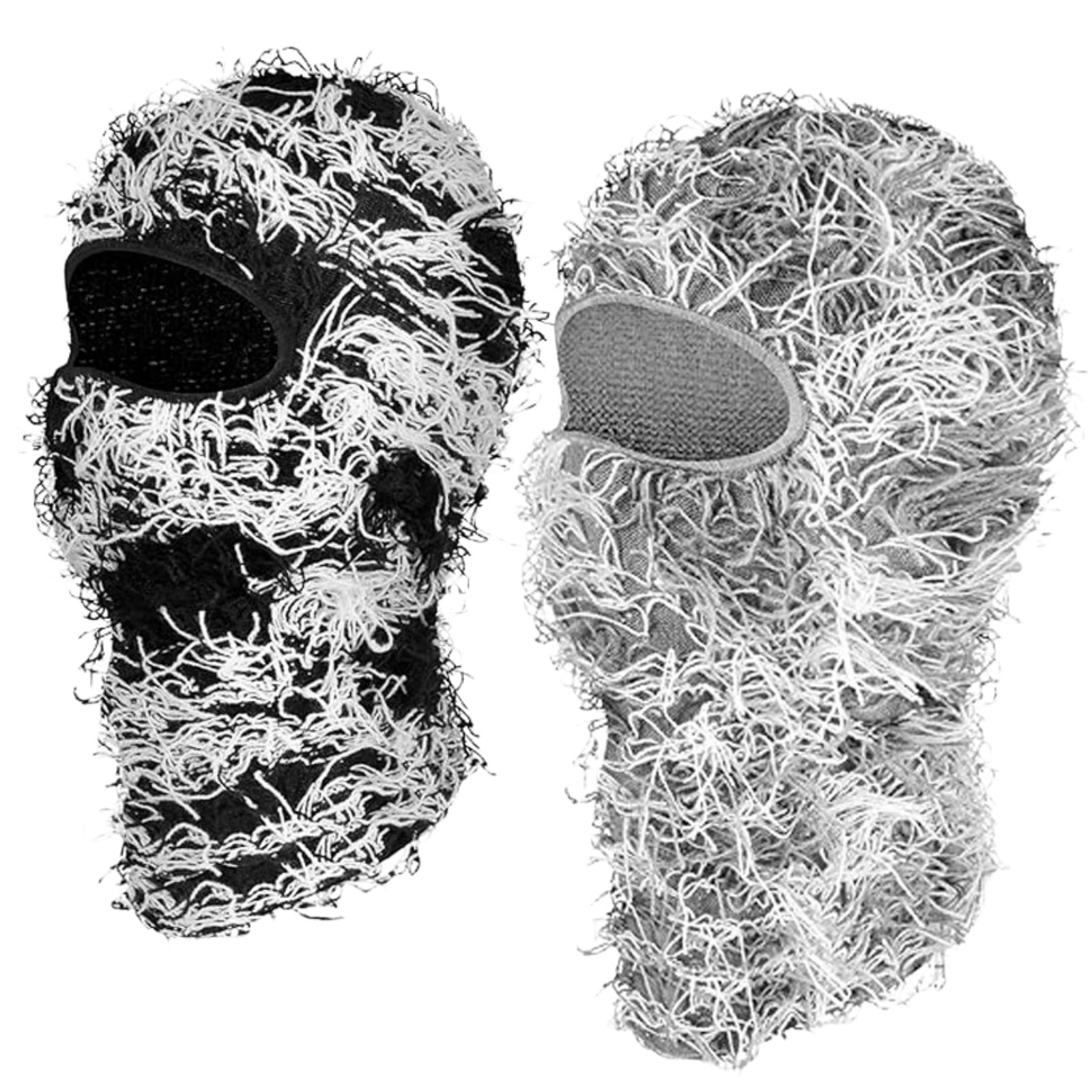 2 Pack Distressed Balaclava Ski Mask Full Face Knitted Balaclava ...