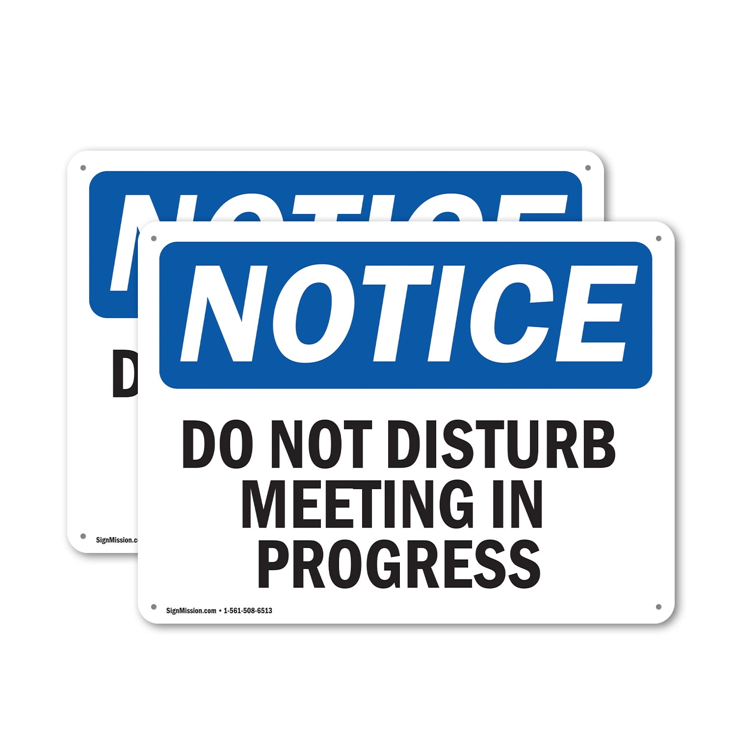 (2 Pack) Do Not Disturb Meeting In Progress OSHA Notice Sign 14 Inch X ...
