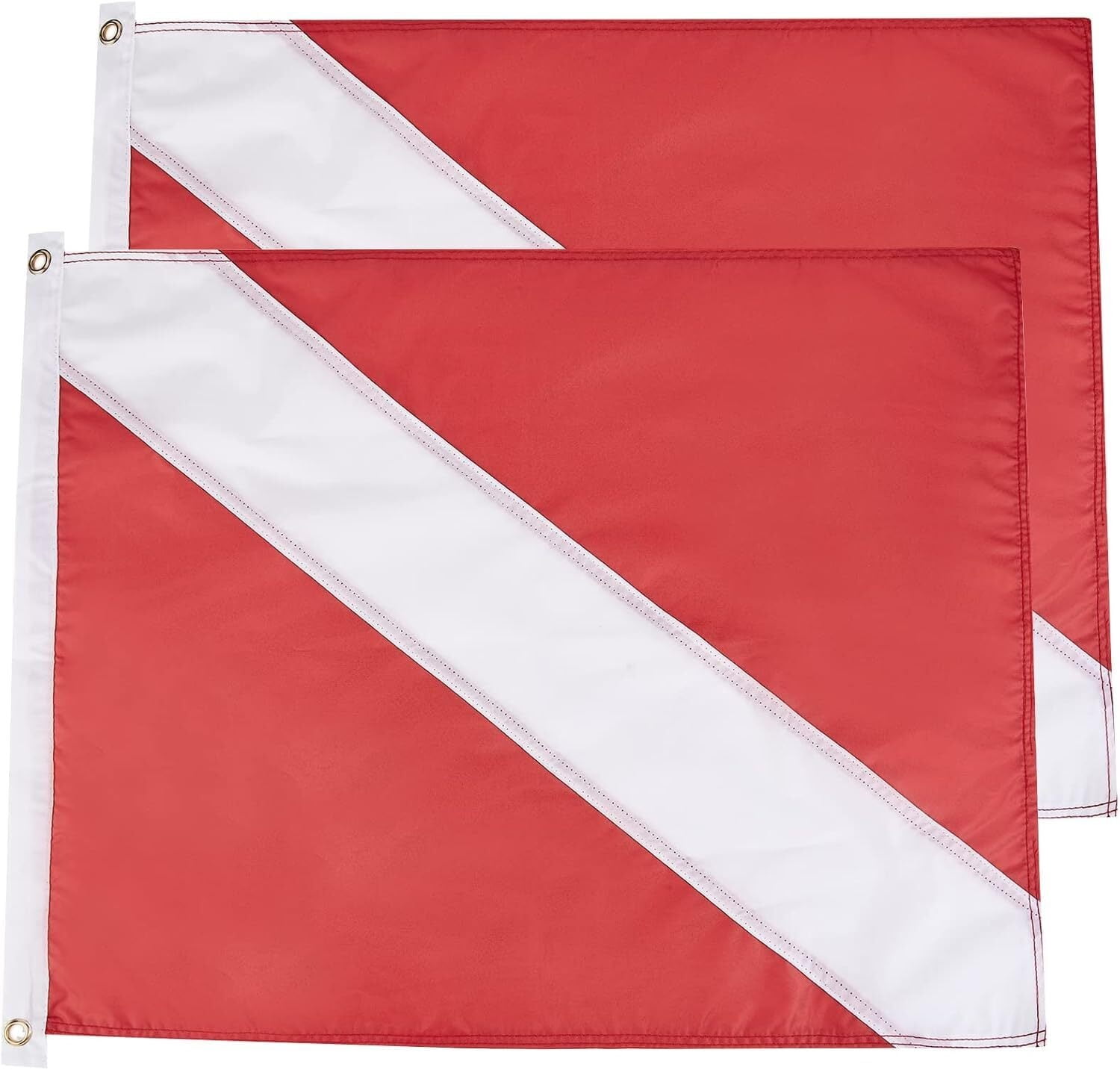 2 Pack Dive Flag 20"x 24" with Removable Stiffening Pole for Scuba ...