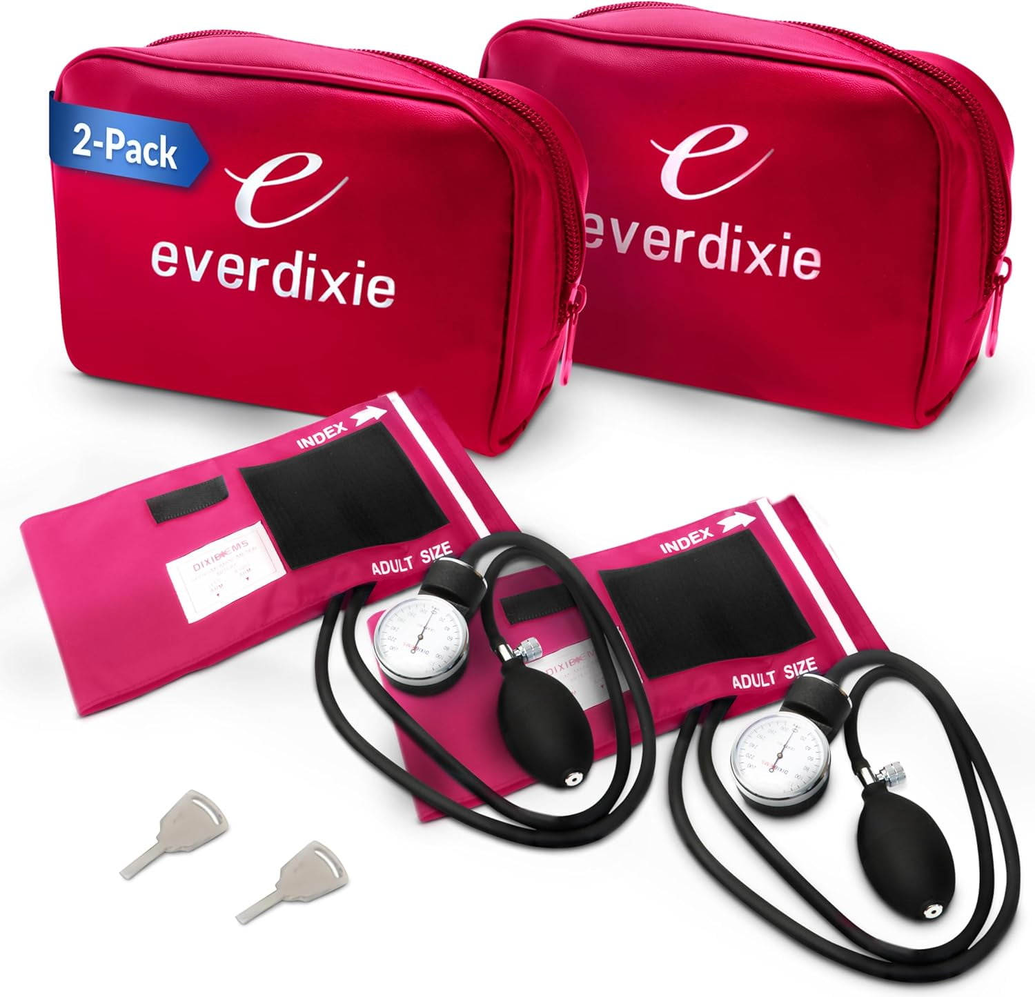 (2 Pack) Dixie EMS Deluxe Aneroid Sphygmomanometer Blood Pressure ...