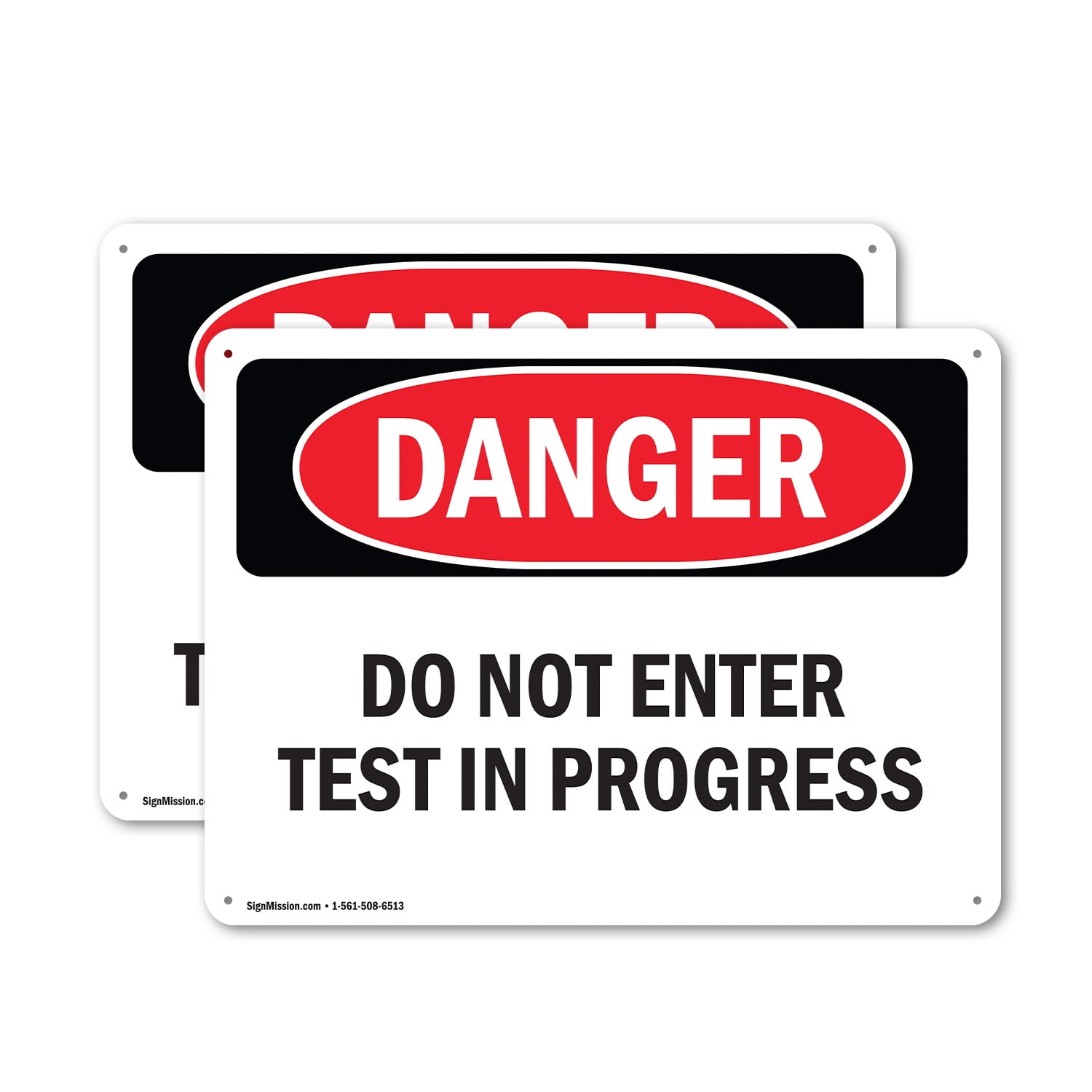 (2 Pack) Do Not Enter Test In Progress OSHA Danger Sign 18 Inch X 12 ...
