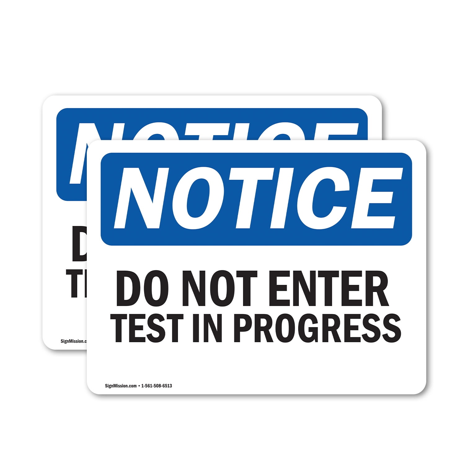 (2 Pack) Do Not Enter Test In Progress OSHA Notice Sign 24 Inch X 18 ...