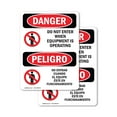 (2 Pack) Do Not Enter When Equipment Is Bilingual OSHA Danger Sign ...