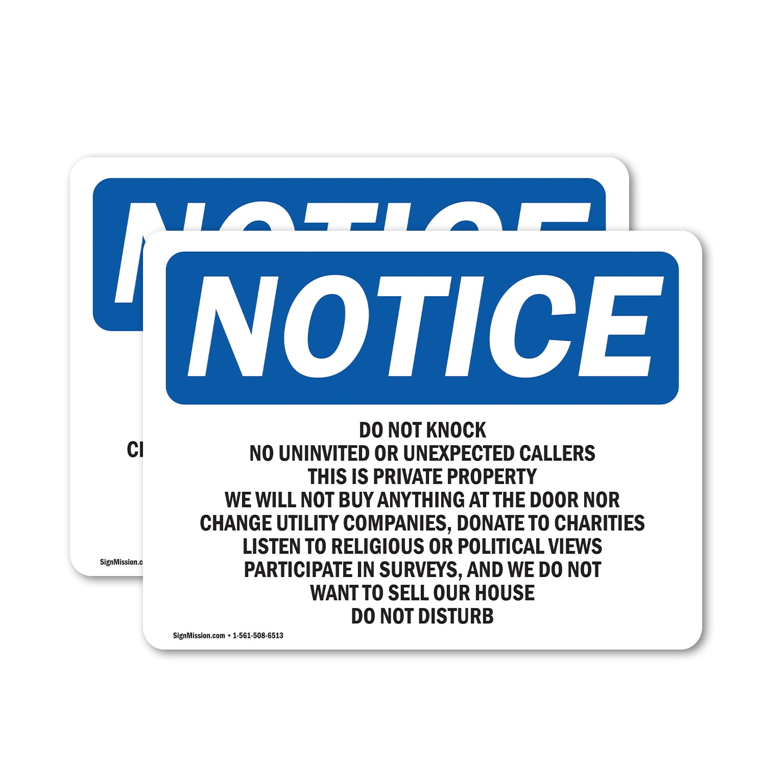 (2 Pack) Do Not Knock No Uninvited Or Unexpected OSHA Notice Sign ... (2 Pack) Do Not Knock No Uninvited Or Unexpected OSHA Notice Sign ...
