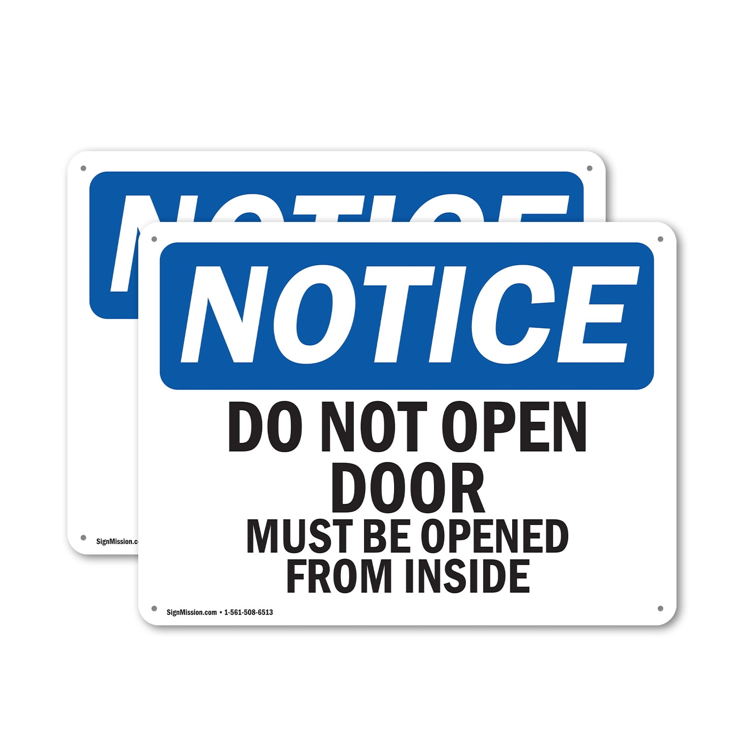 (2 Pack) Do Not Open Door Must Be Opened From The Inside OSHA Notice ...