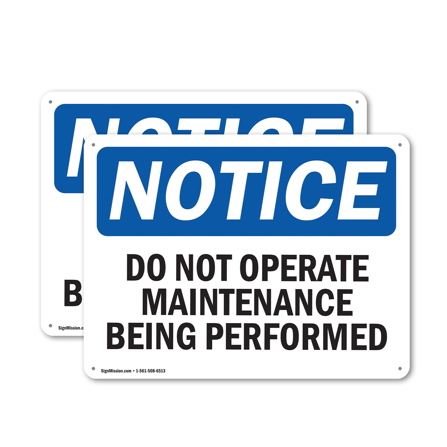 (2 Pack) Do Not Operate Maintenance Being Performed OSHA Notice Sign 18 ...