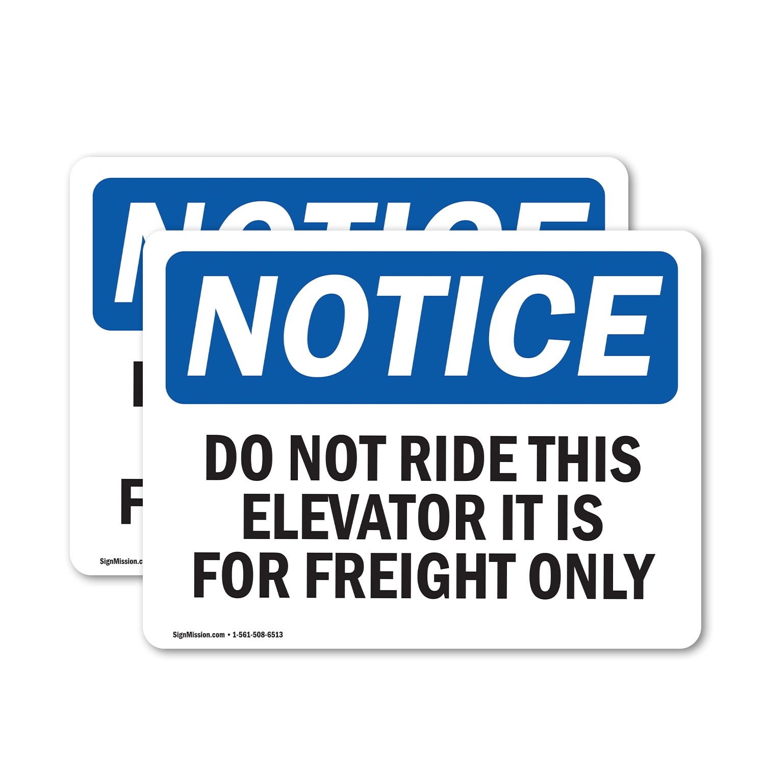 (2 Pack) Do Not Ride This Elevator Freight Only OSHA Notice Sign ...