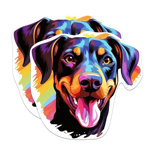 (2 Pack) Doberman Pinscher Dog Breed Stickers - 5 Inches On Longest ...
