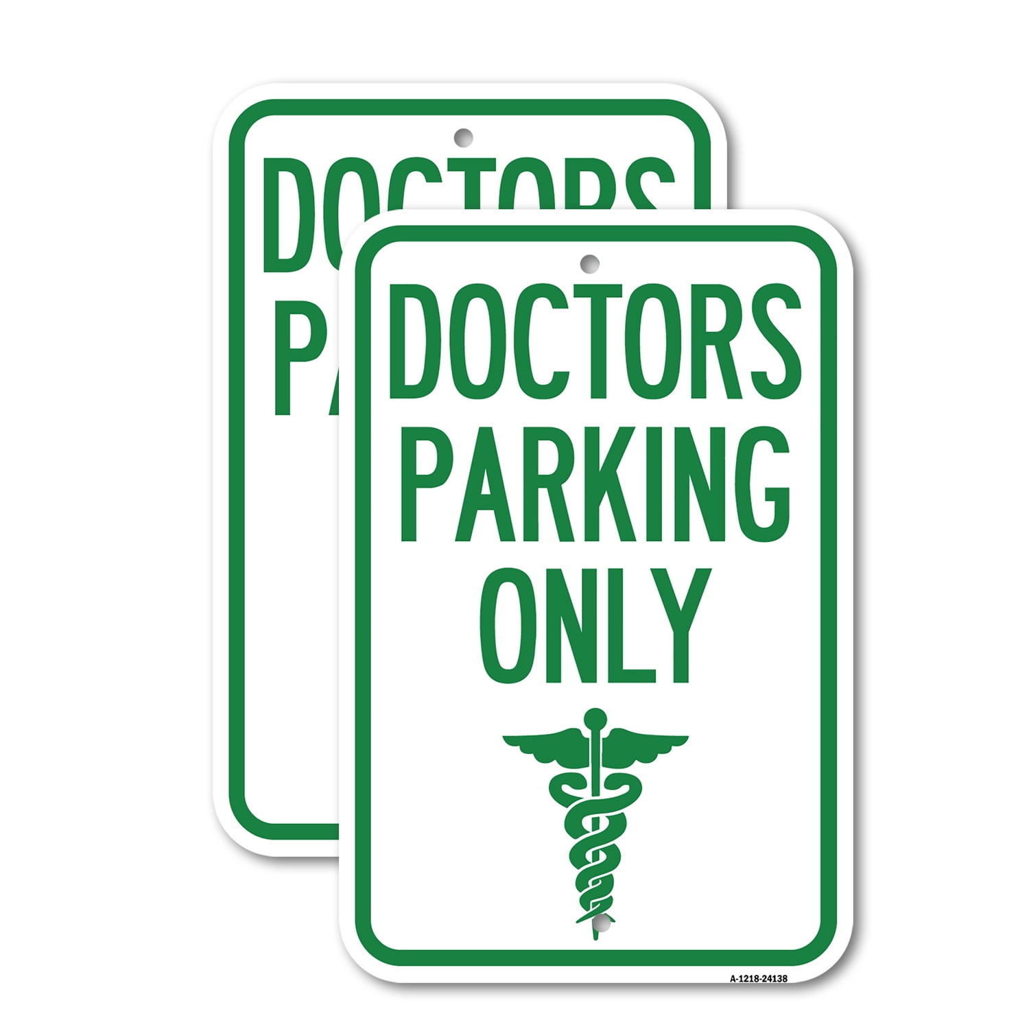 (2 Pack) Doctor Parking Only | 18" X 24" Heavy-Gauge Aluminum Sign ...
