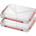 2 Pack Document Storage Clear Plastic Storage Boxes with Lids Stackable ...