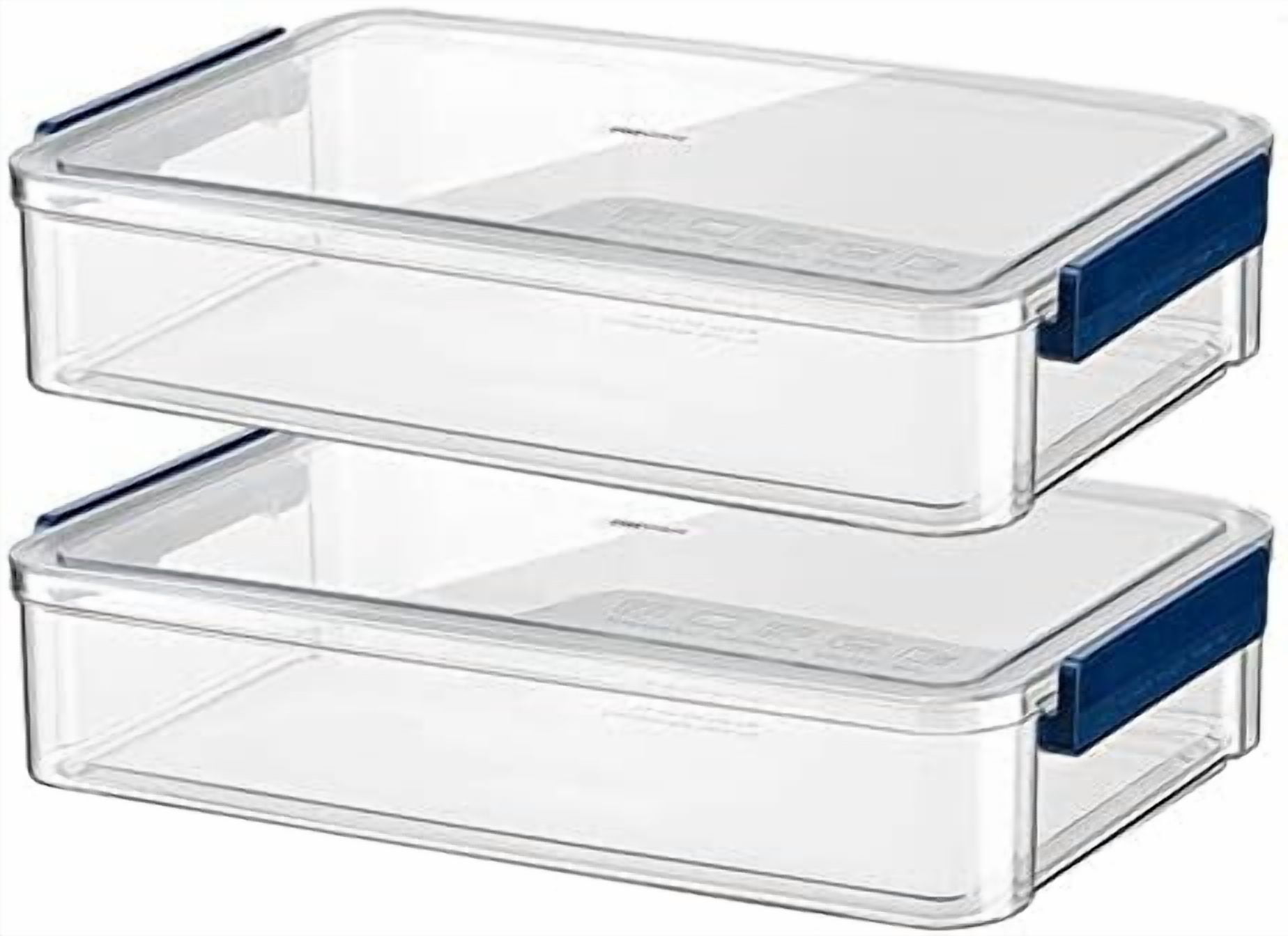2 Pack Document Storage Clear Plastic Storage Boxes with Lids Stackable ...