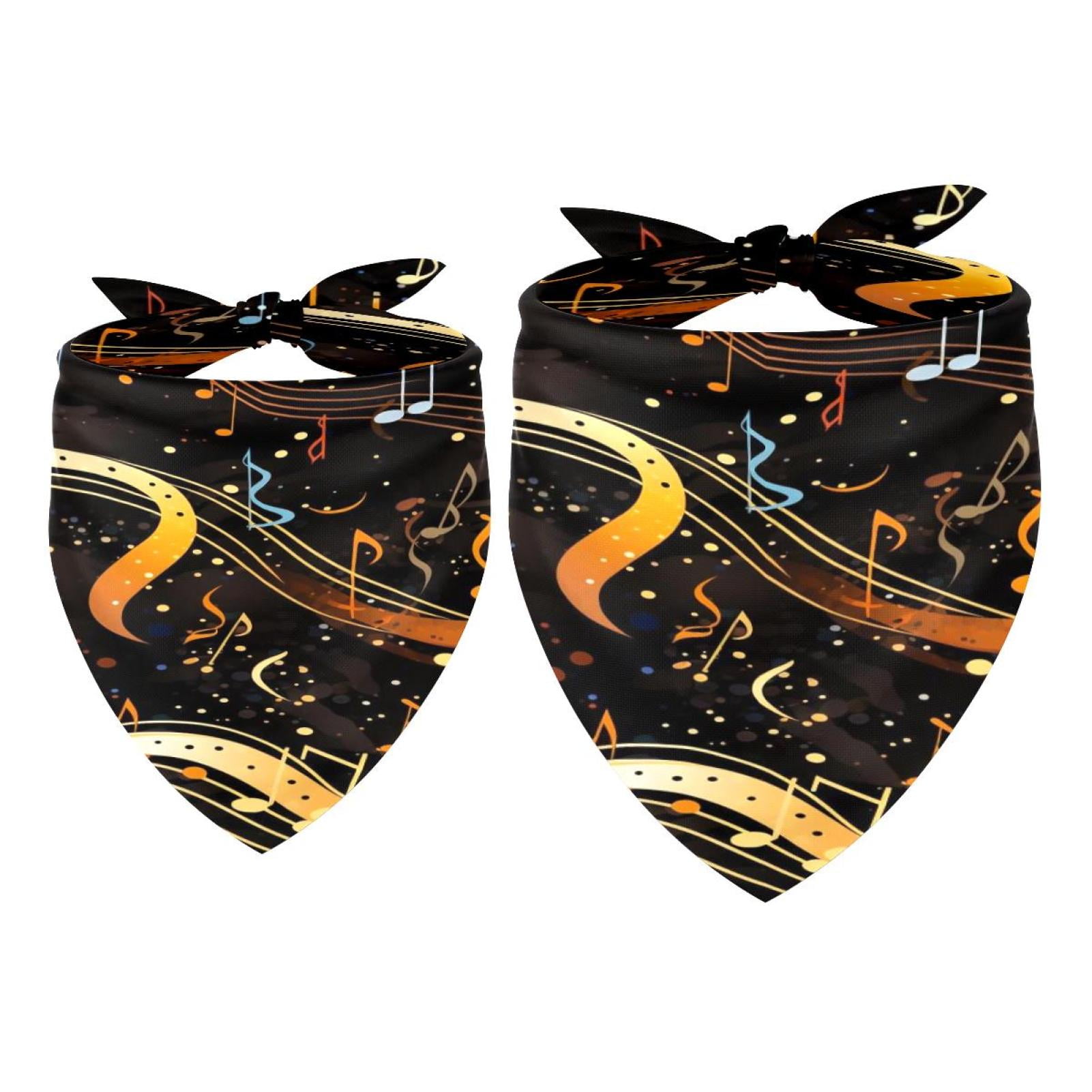 2 Pack Dog Bandana Colorful Music Notes Girl Boy Pet Bibs Dog Scarf ...