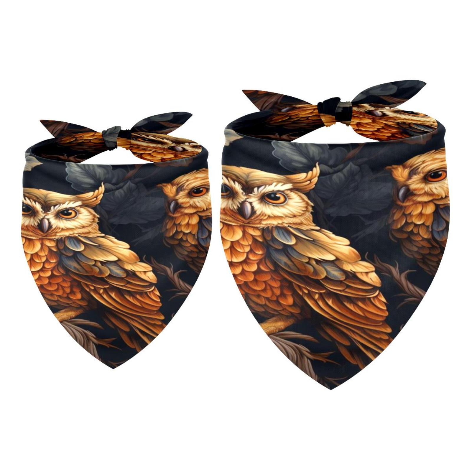 2 Pack Dog Bandana Night Owl Girl Boy Pet Bibs Dog Scarf Kerchief ...