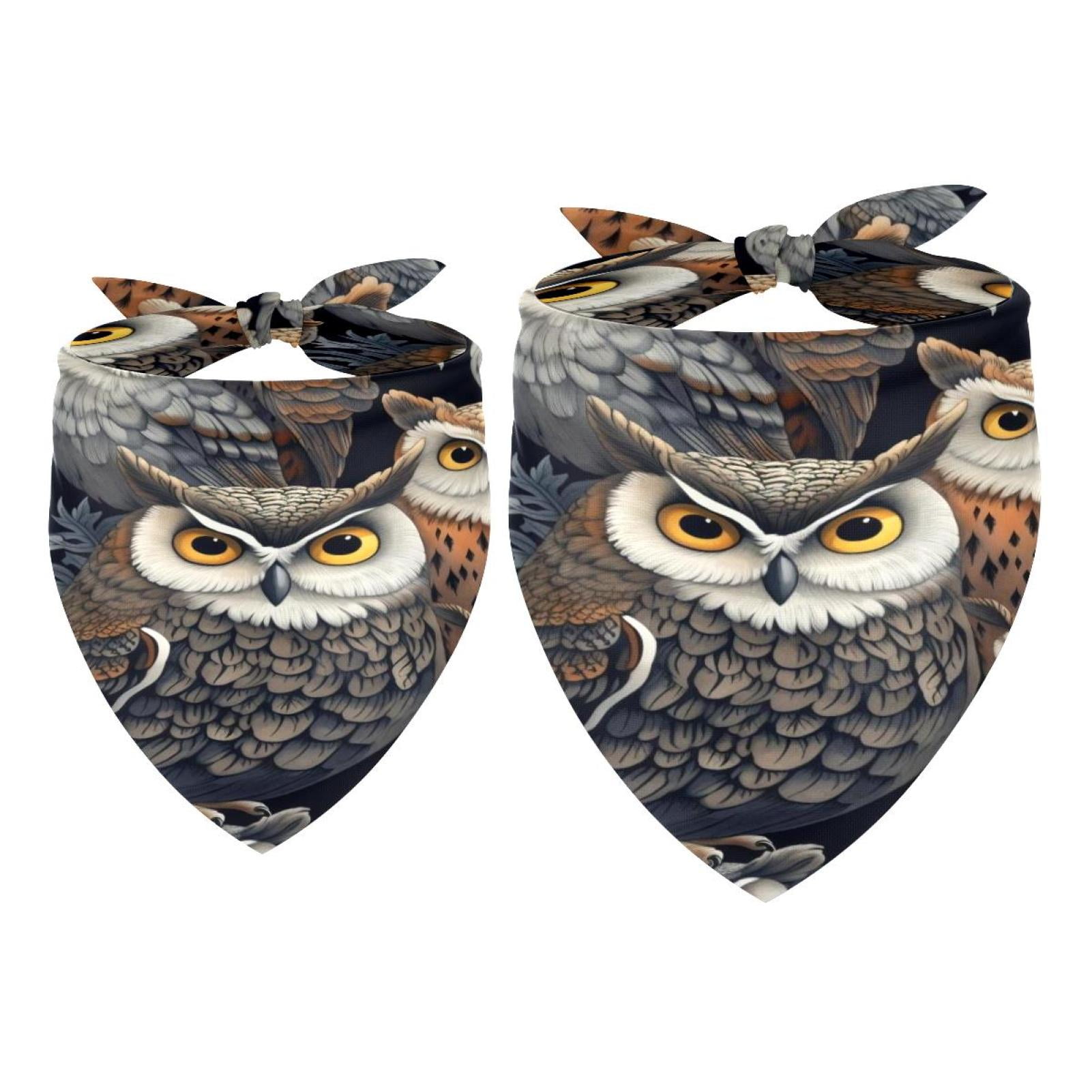 2 Pack Dog Bandana Night Owl Girl Boy Pet Bibs Dog Scarf Kerchief ...