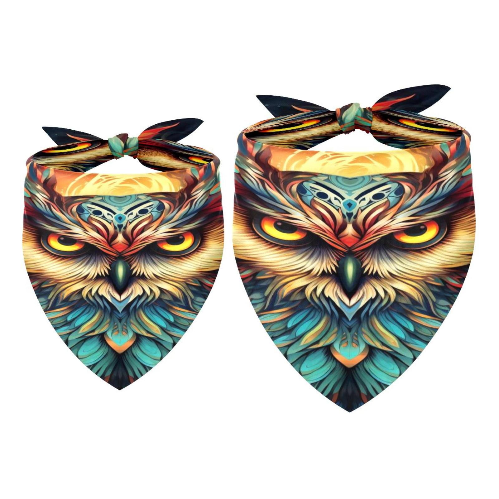 2 Pack Dog Bandana Night Owl Girl Boy Pet Bibs Dog Scarf Kerchief ...