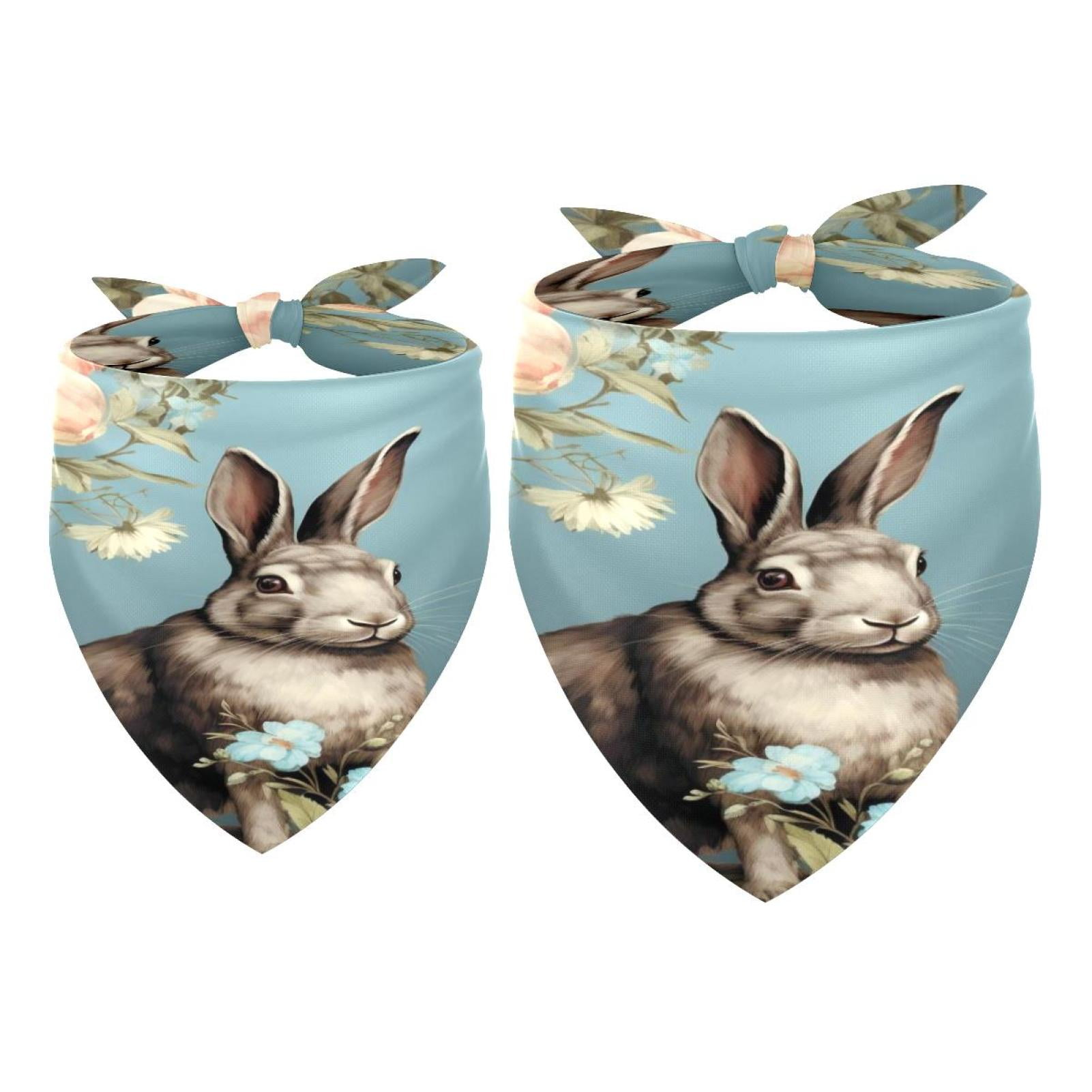 2 Pack Dog Bandana Rabbit Girl Boy Pet Bibs Dog Scarf Kerchief Washable ...
