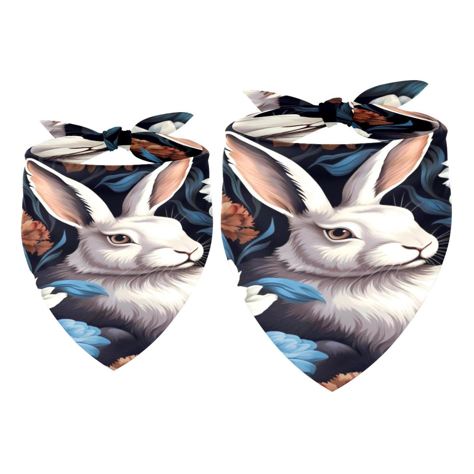2 Pack Dog Bandana Rabbit Girl Boy Pet Bibs Dog Scarf Kerchief Washable ...