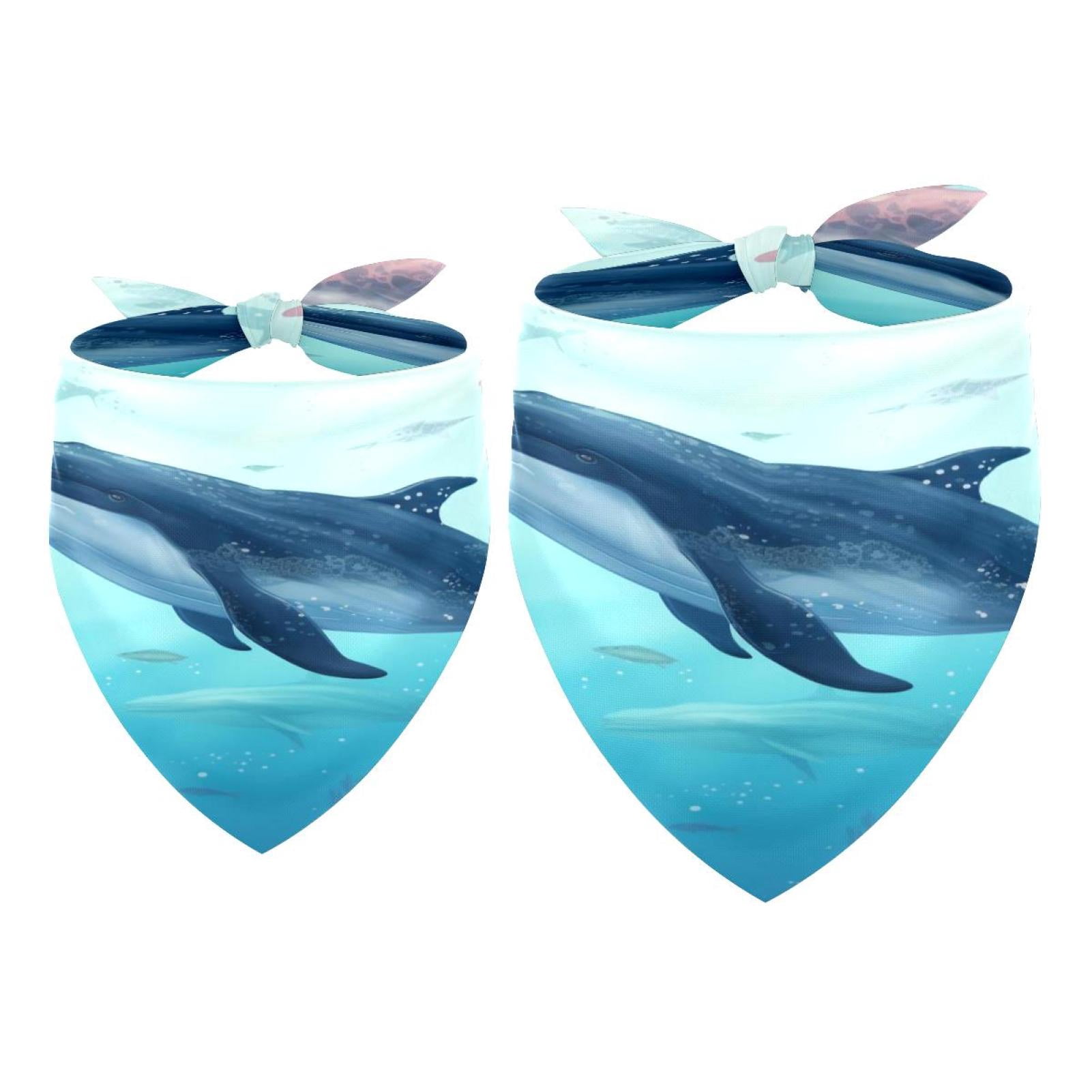 2 Pack Dog Bandana Whale Girl Boy Pet Bibs Dog Scarf Kerchief Washable ...