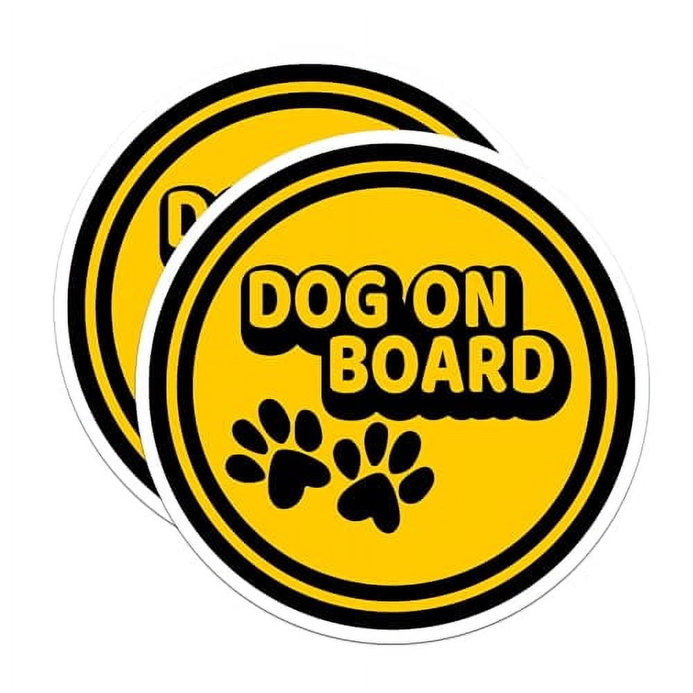 (2 Pack) Dog On Board Magnets - Dog in Car Dog On Board - 5" On Longest ...