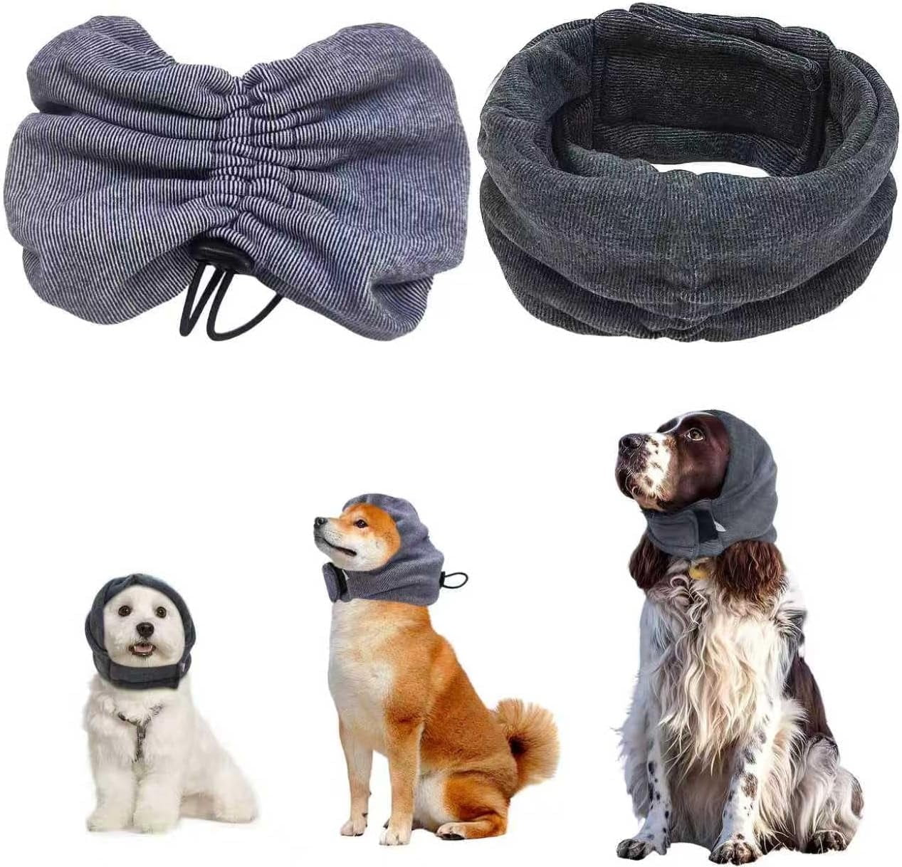2-Pack Dog Calming Hoodie with Noise Reducing Ear Muffs, Adjustable ...