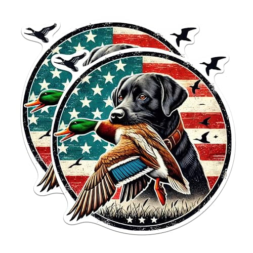(2 Pack) Dog with Duck Stickers - Hunting Dog Stickers - Lab Hunting ...