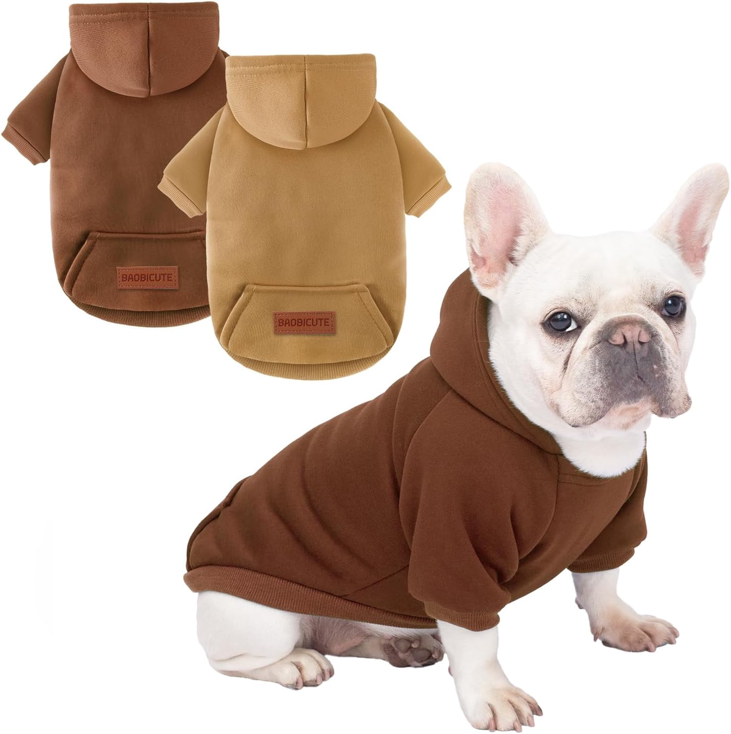 2 Pack Dog Hoodie Warm Hood Dog Sweater Cold Weather Small Dogs ...