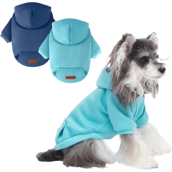 2 Pack Dog Hoodie Warm Hood Dog Sweater Cold Weather Small Dogs ...