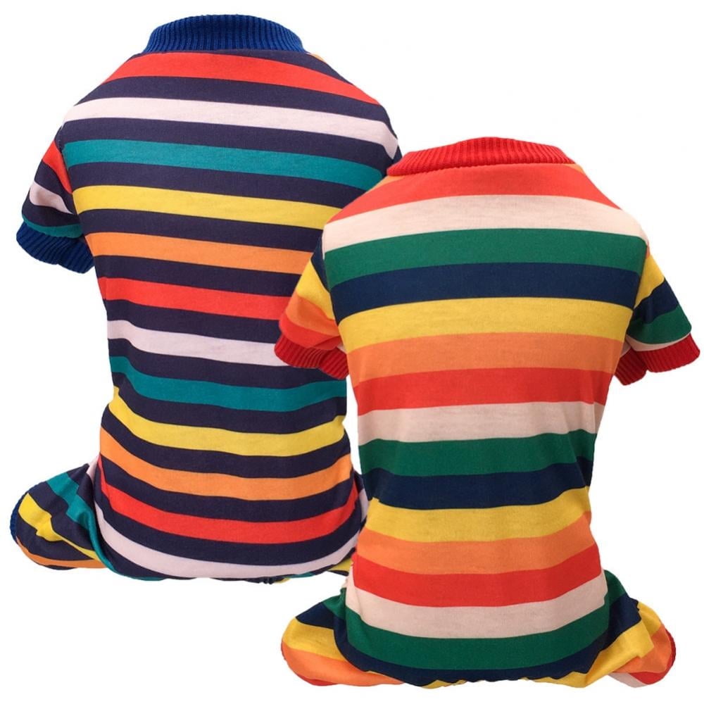 2-Pack Dog Pajamas, Striped Soft Jumpsuits for Small to Medium Dogs ...