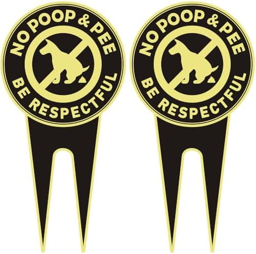 2 Pack No Dog Poop Signs for Yard - Double Sided Aluminum No Pooping ...