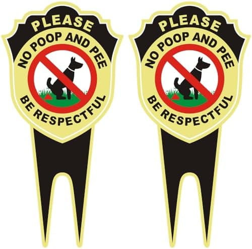 2 Pack No Dog Poop Signs for Yard - Double Sided Aluminum No Pooping ...