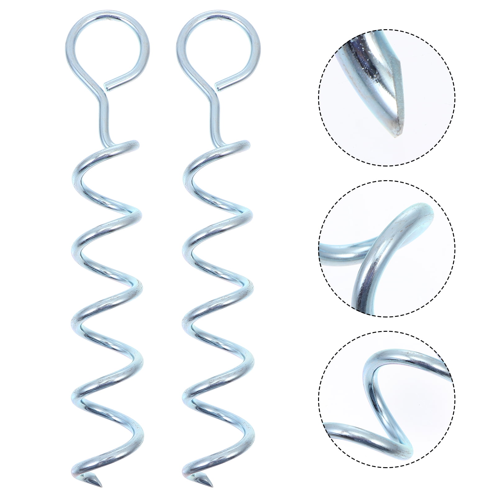 2 Pack Dog Stake, Metal Spiral Anchor Tie-Out with Ring, Spiral Tie Out ...