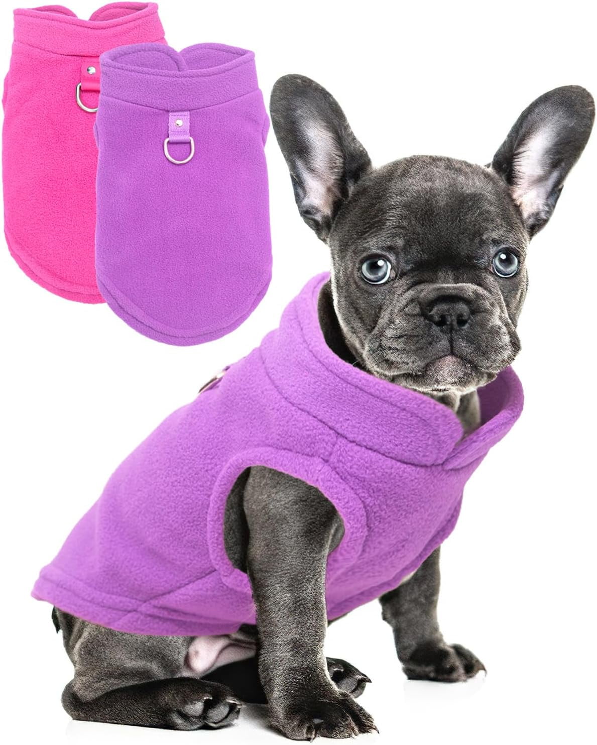 2 Pack Dog Sweater with Leash Ring Winter Warm Pet Sweater Thick ...