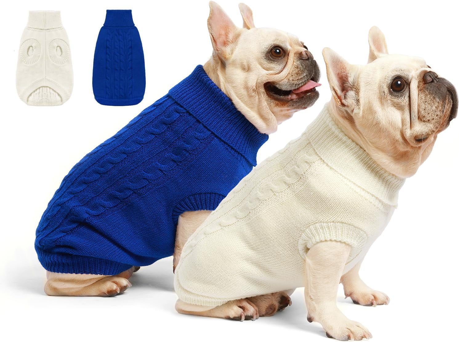 2 Pack Dog Sweaters for Small Dogs - Puppy Medium Warm Clothes in ...