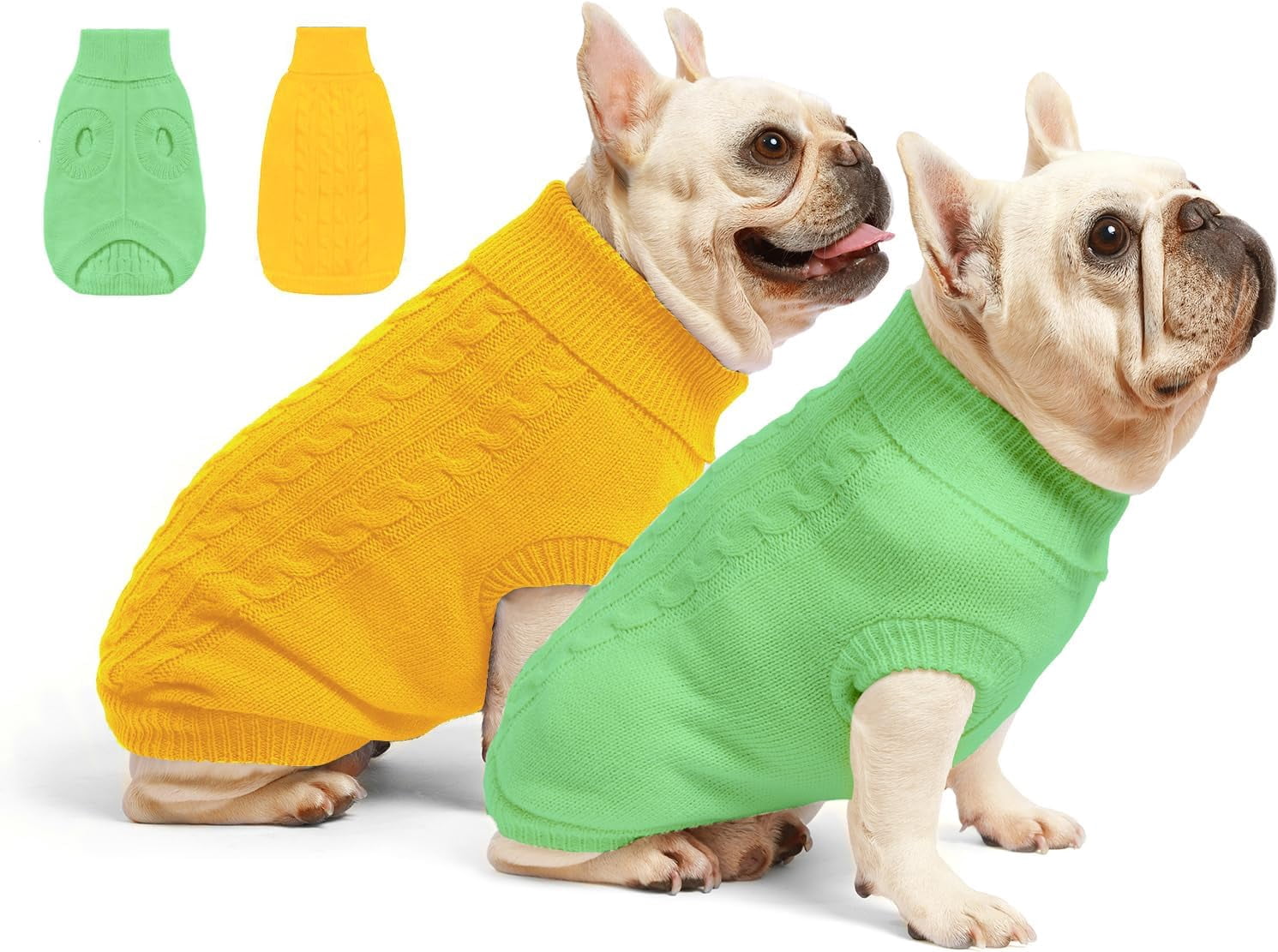 2 Pack Dog Sweaters for Small Dogs - Puppy Medium Warm Clothes in ...