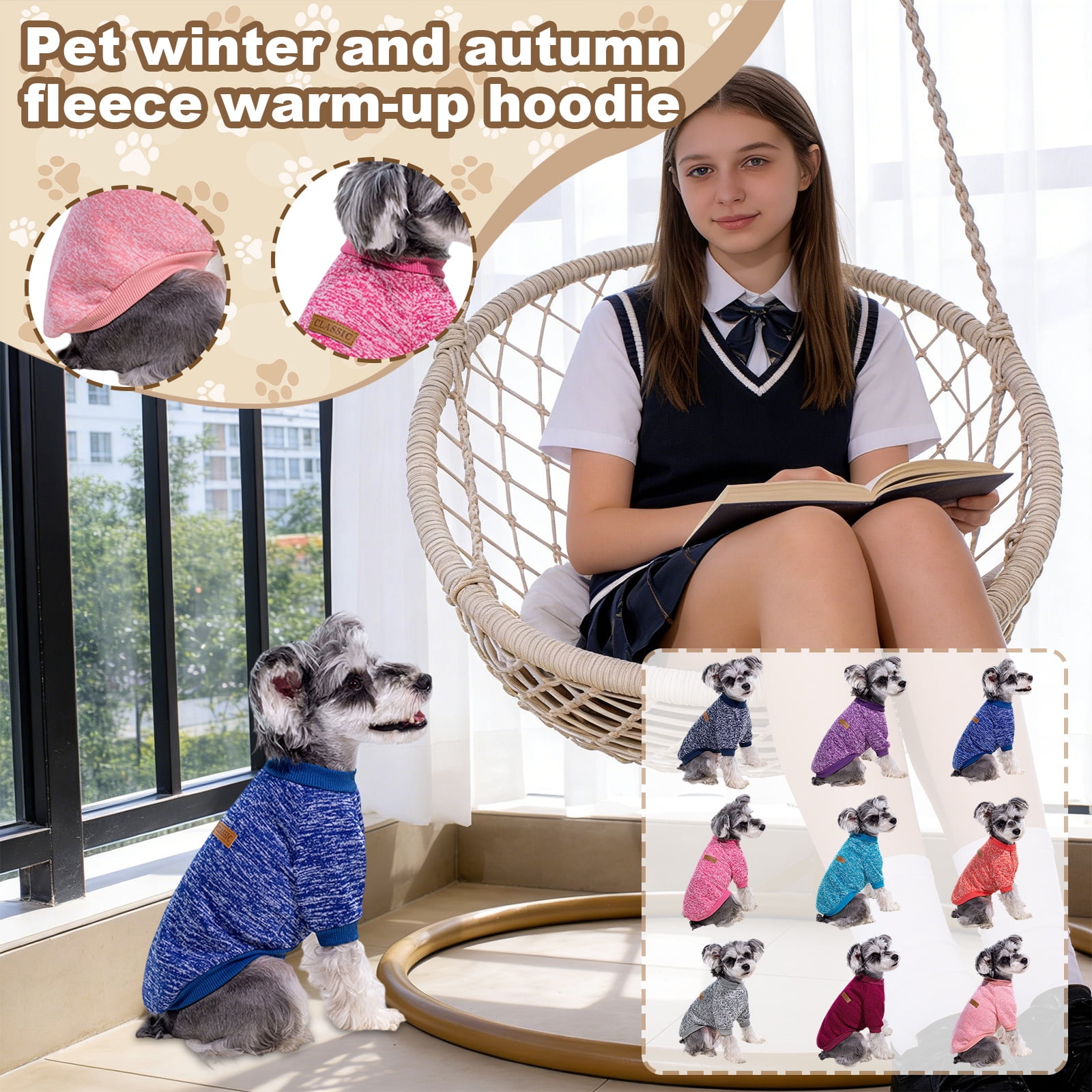 2 Pack Dog Sweaters for Small Dogs Winter Fleece Clothes Warm Pet ...