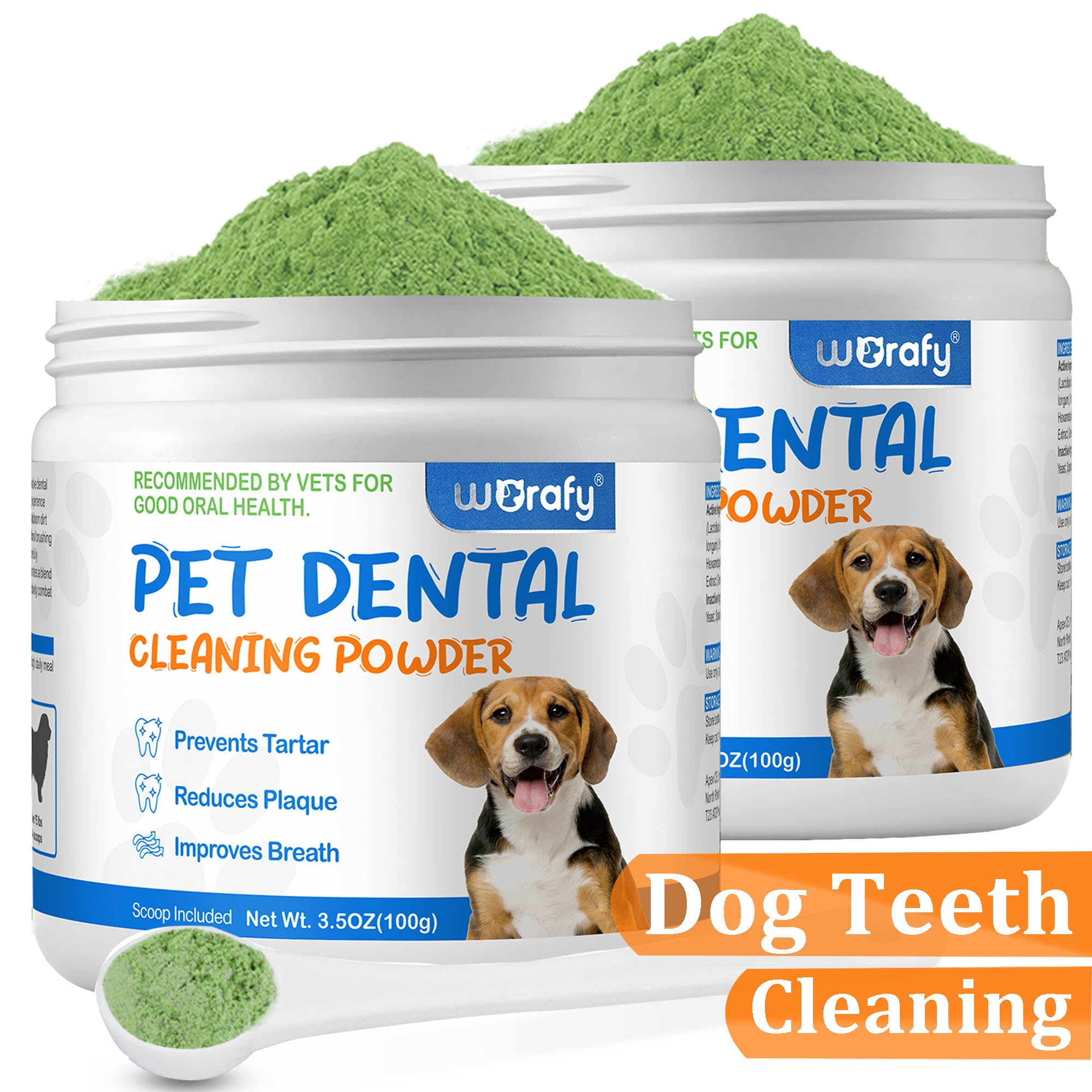 (2 Pack) Dog Teeth Cleaning Powder, Tartar Remover & Plaque Off, Breath ...