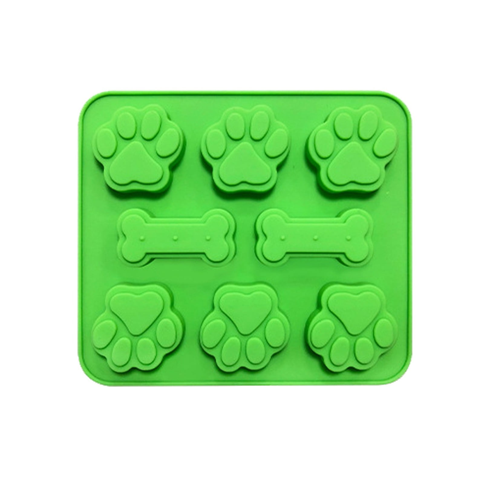 2-Pack Dog Treat Silicone Molds - Paw & Bone Shaped Baking Trays for ...