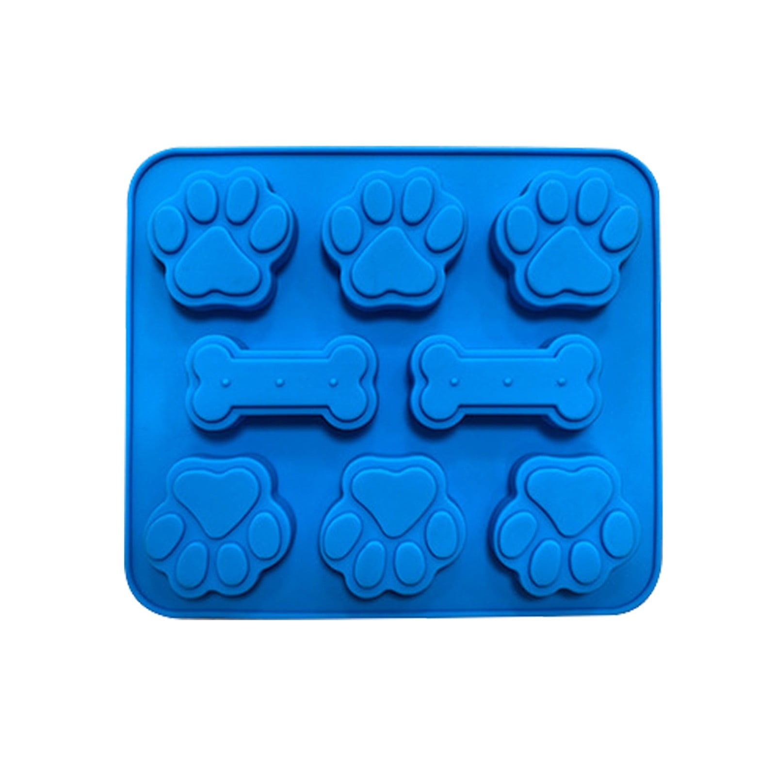 2-Pack Dog Treat Silicone Molds - Paw & Bone Shaped Baking Trays for ...