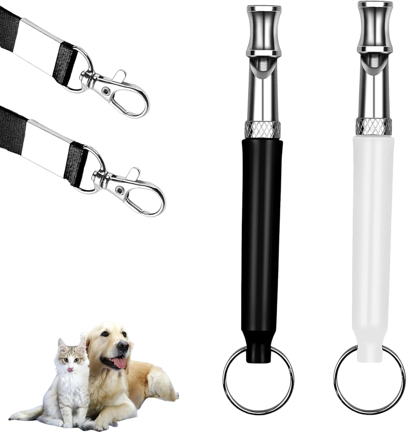 2 Pack Dog Whistle with Lanyard, Adjustable Frequency Ultrasonic Silent ...