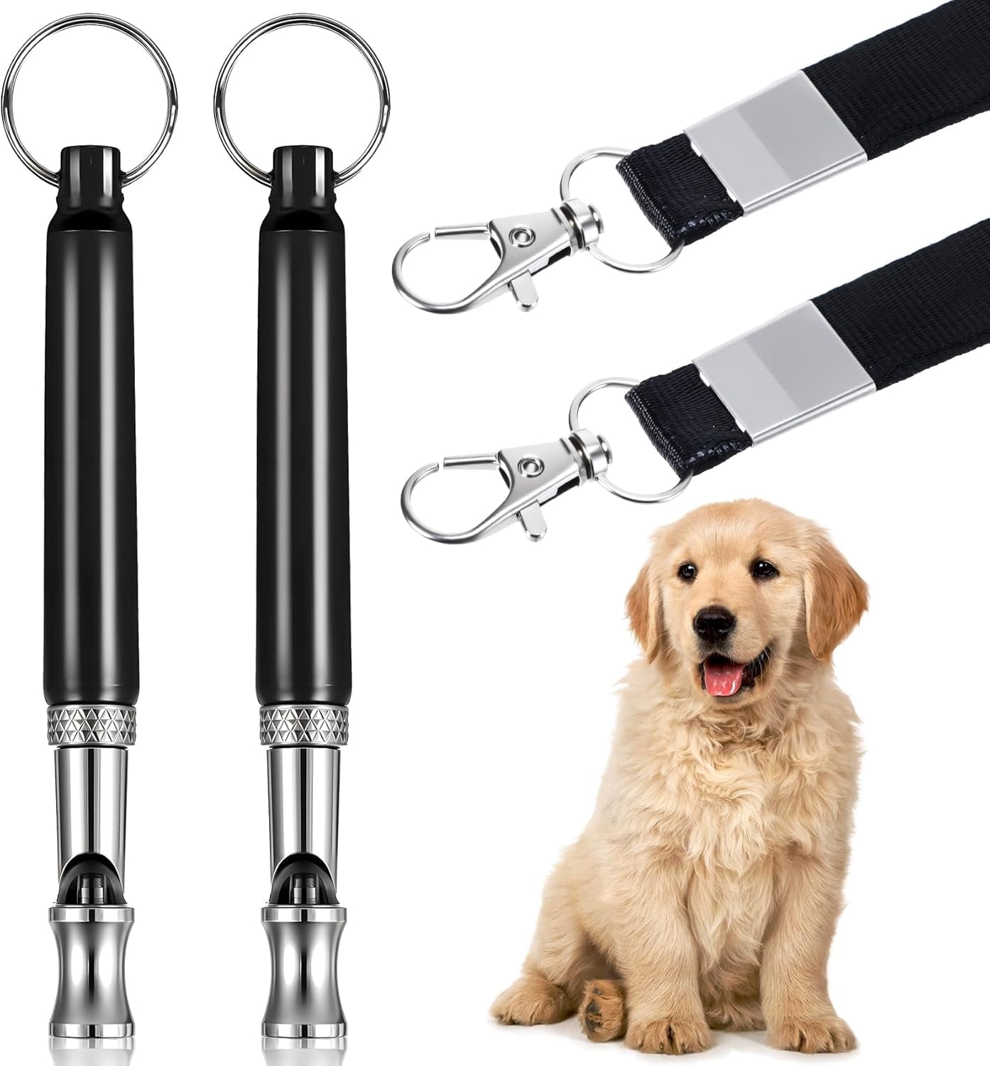 2 Pack Dog Whistles, Ultrasonic Silent Dog Whistle to Stop Barking ...