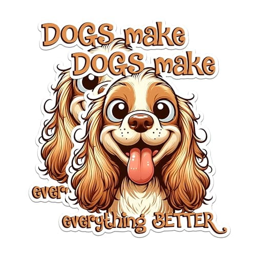 (2 Pack) Dogs Make Everything Better Magnets - Dog Lover Magnets - Cute ...