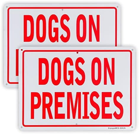2-Pack Dogs On Premises Sign, 10