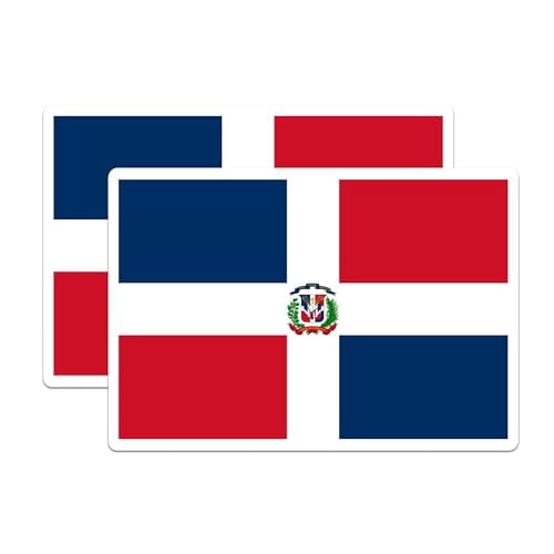 (2 Pack) Dominican Republic World Flag Stickers - Pride - 5 Inches On ...