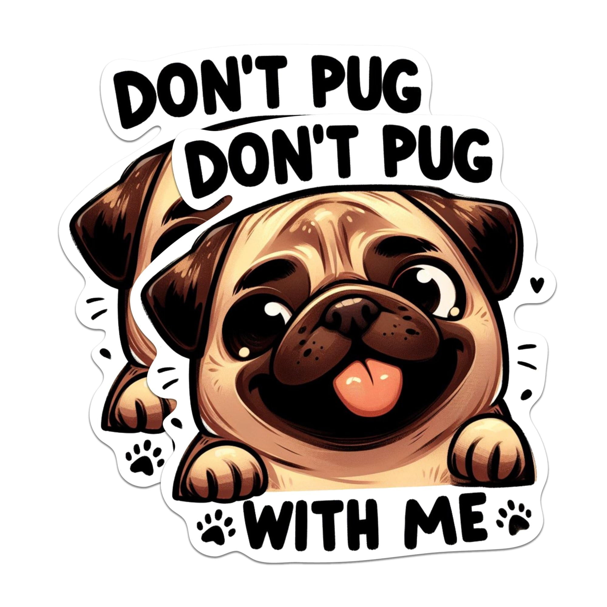 (2 Pack) Don't Pug with Me Magnets - Pug Parents Pug Mom Pug Dad - Pug ...