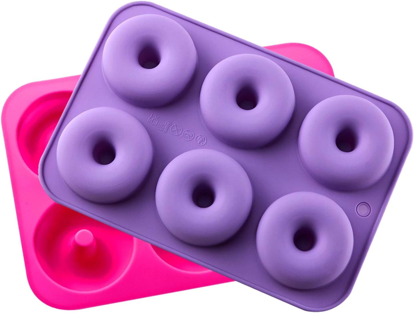 2-Pack Donut Baking Pan, Silicone, Non-Stick Mold, Bake Full Size ...