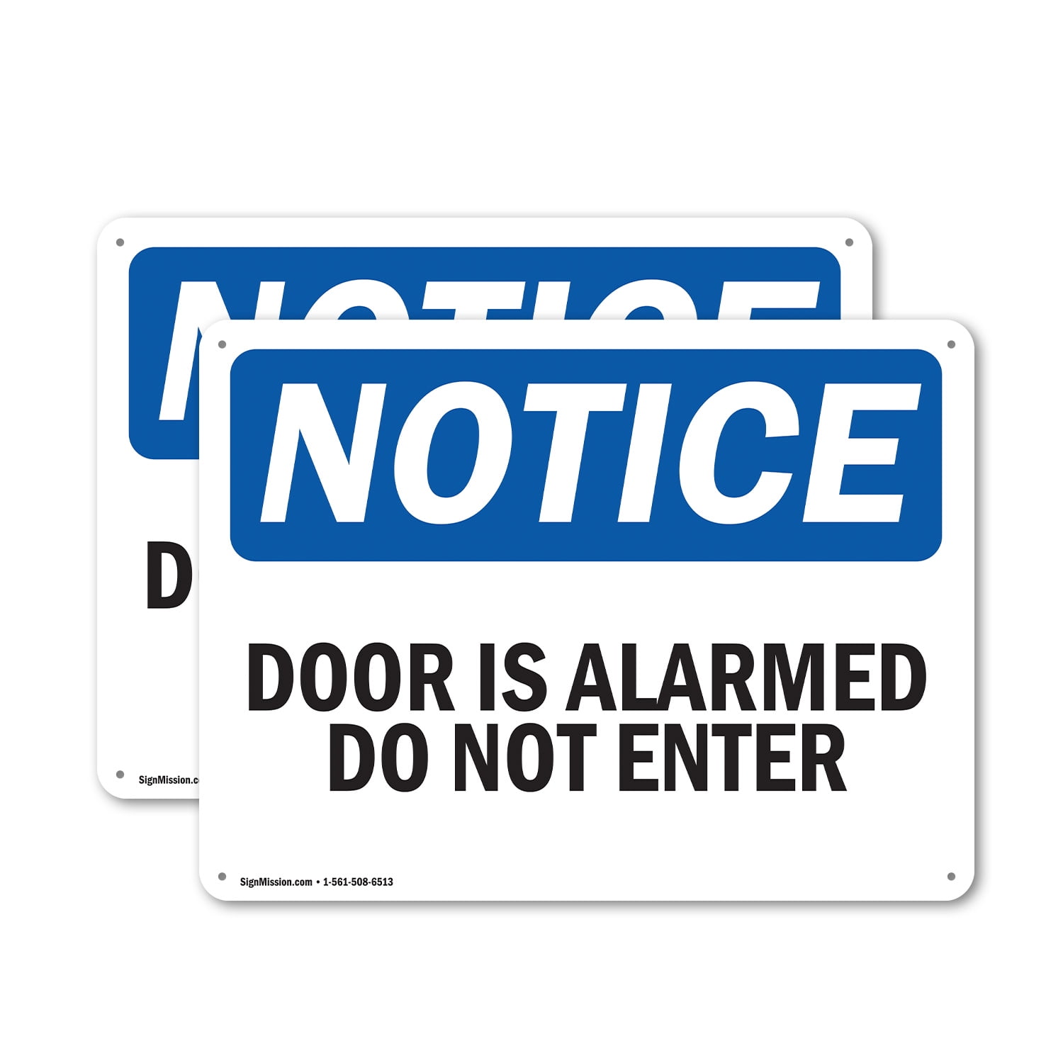 (2 Pack) Door Is Alarmed Do Not Enter OSHA Notice Sign 10 Inch X 7 Inch ...