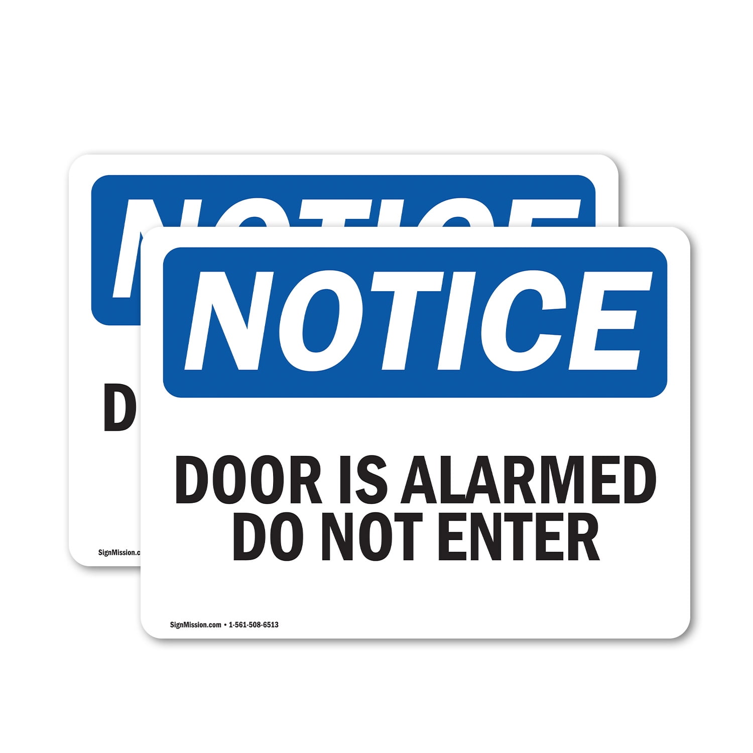 (2 Pack) Door Is Alarmed Do Not Enter OSHA Notice Sign 7 Inch X 5 Inch ...